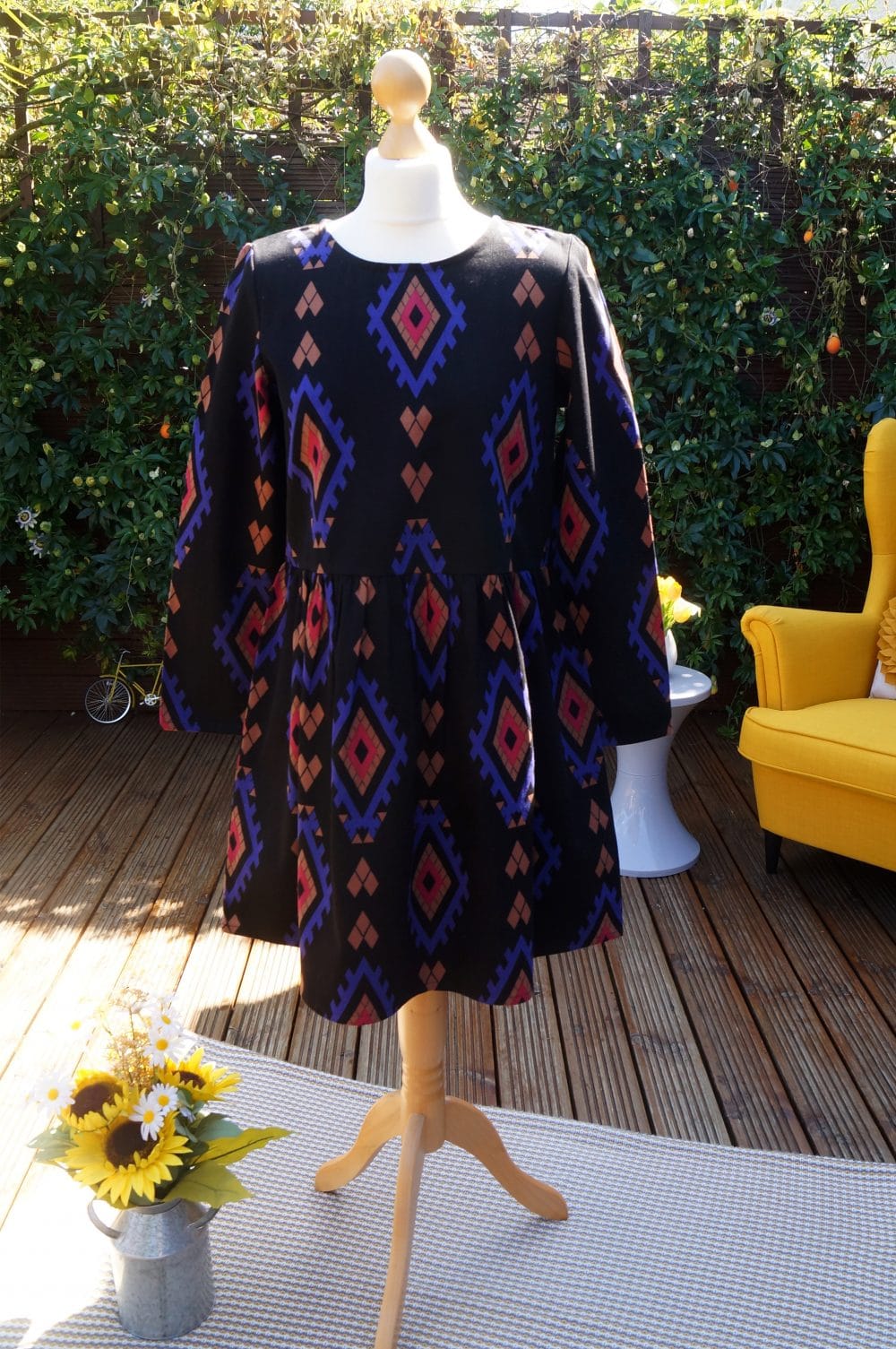 CLEARANCE | 100% Heavy Cotton Aztec Waisted Dress - Bee and Humble
